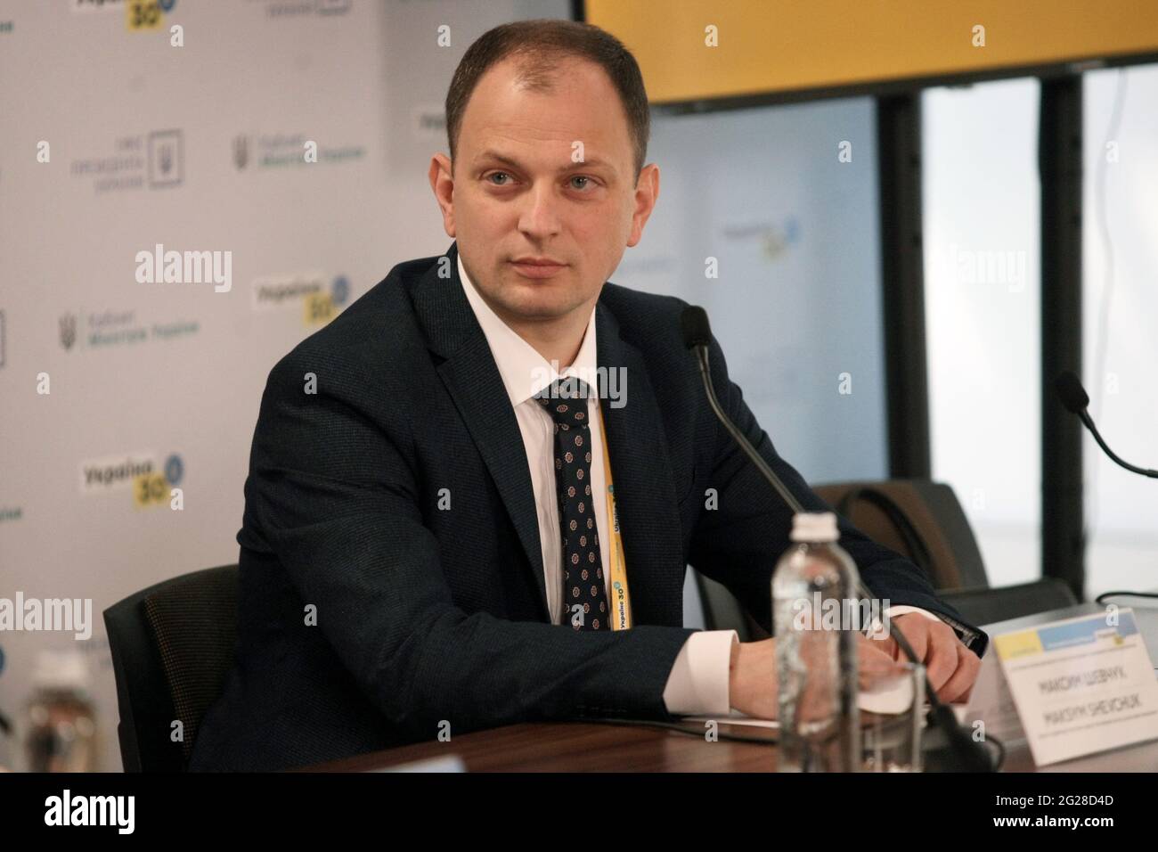 KYIV, UKRAINE - JUNE 9, 2021 - Deputy head of the State Agency of Ukraine on Exclusion Zone ...