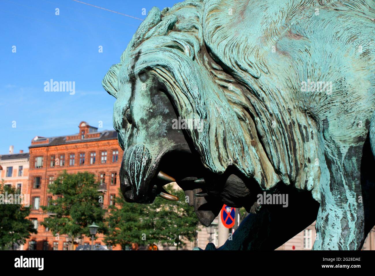 Lion statue in Copenhagen Stock Photo - Alamy