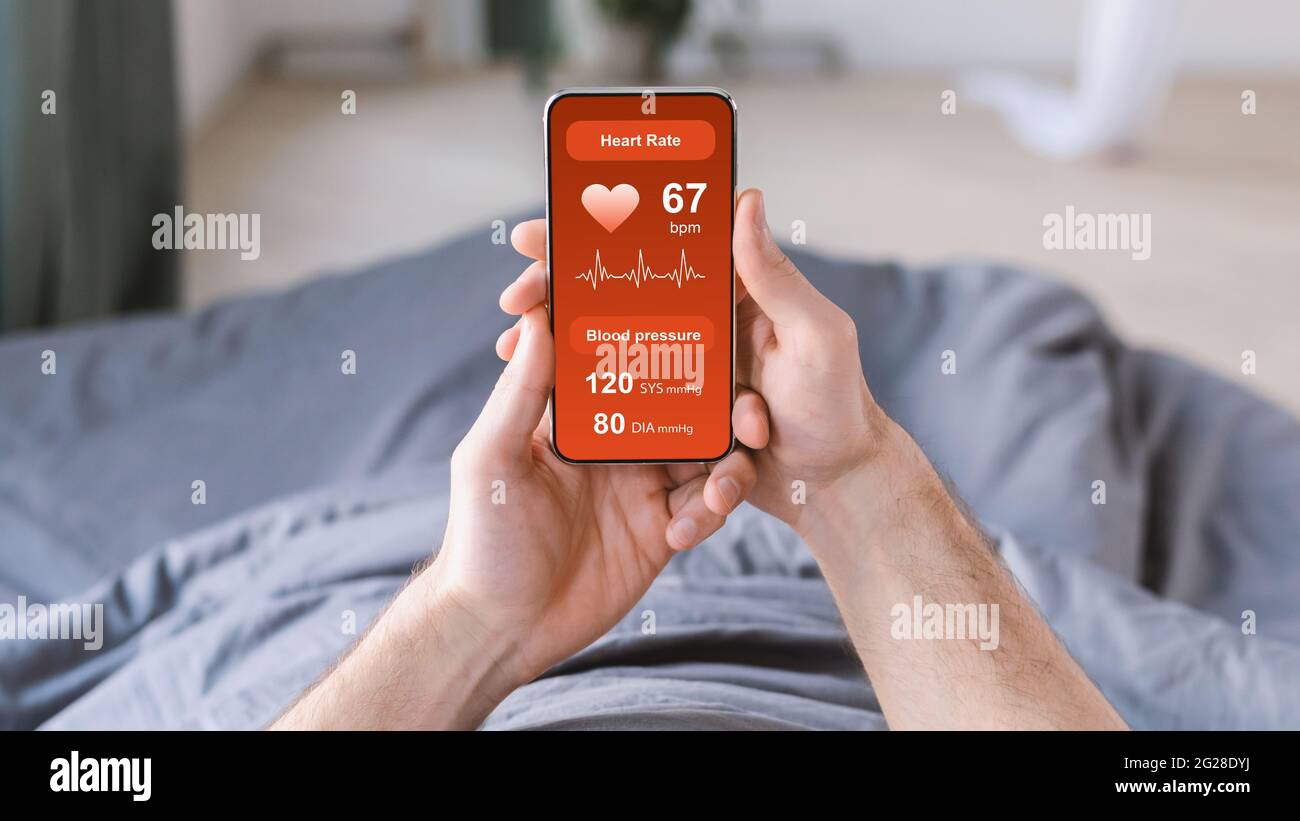 Using health app monitor hi-res stock photography and images - Alamy