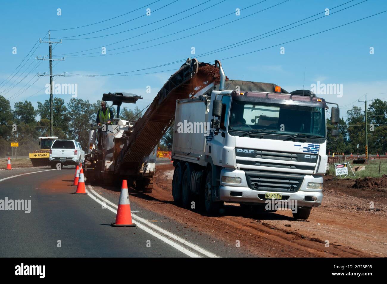 Griffith Australia, work gang an equipment doing road maintenance Stock ...
