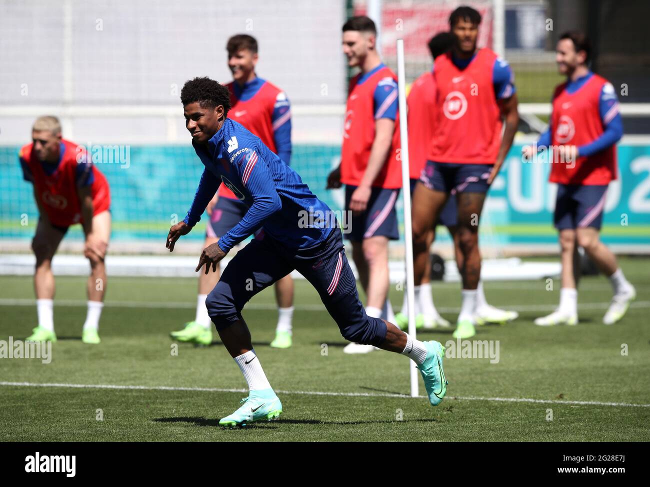 England's Marcus Rashford during the training session at St George's ...