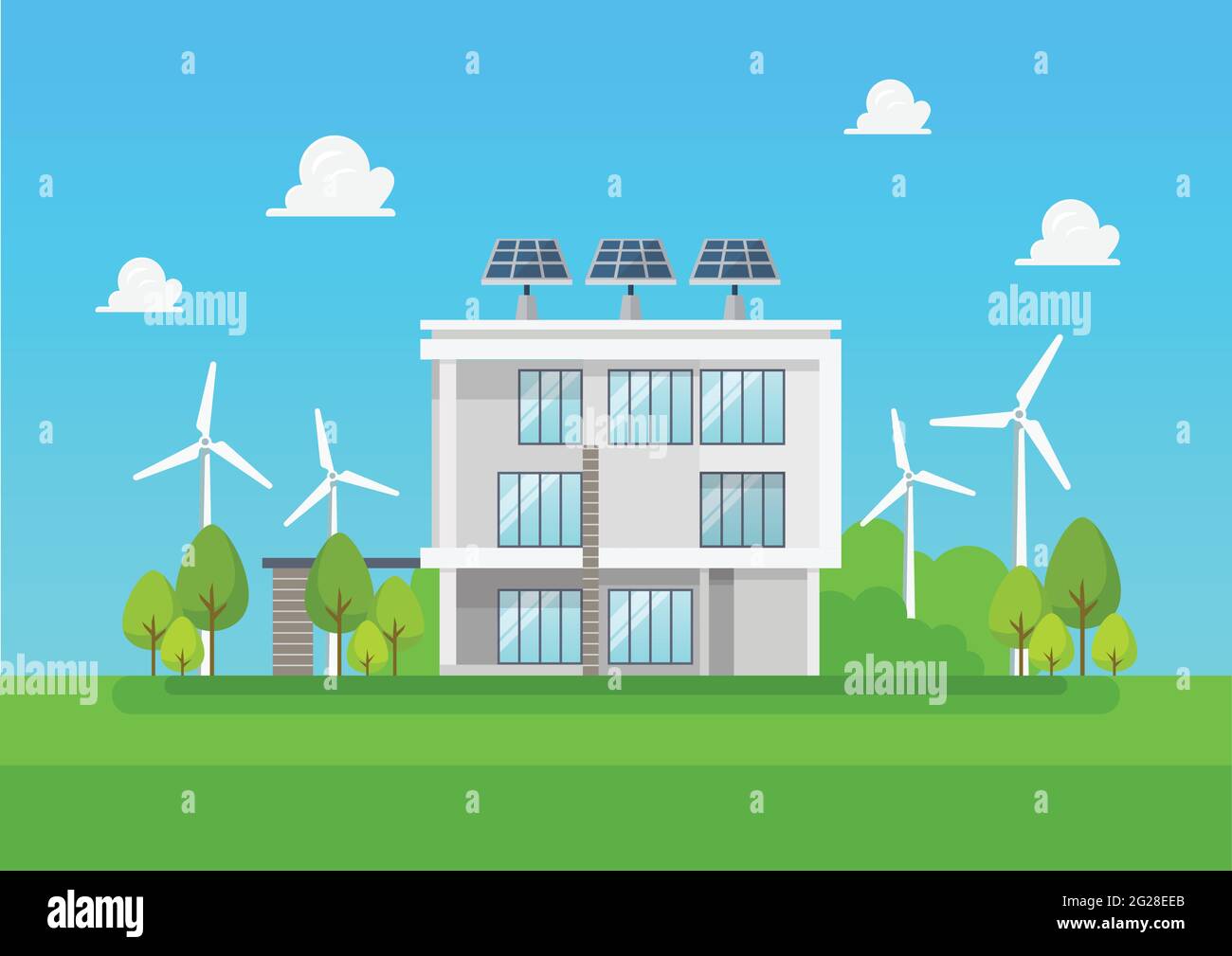 Sustainable house modern Stock Vector Images - Alamy