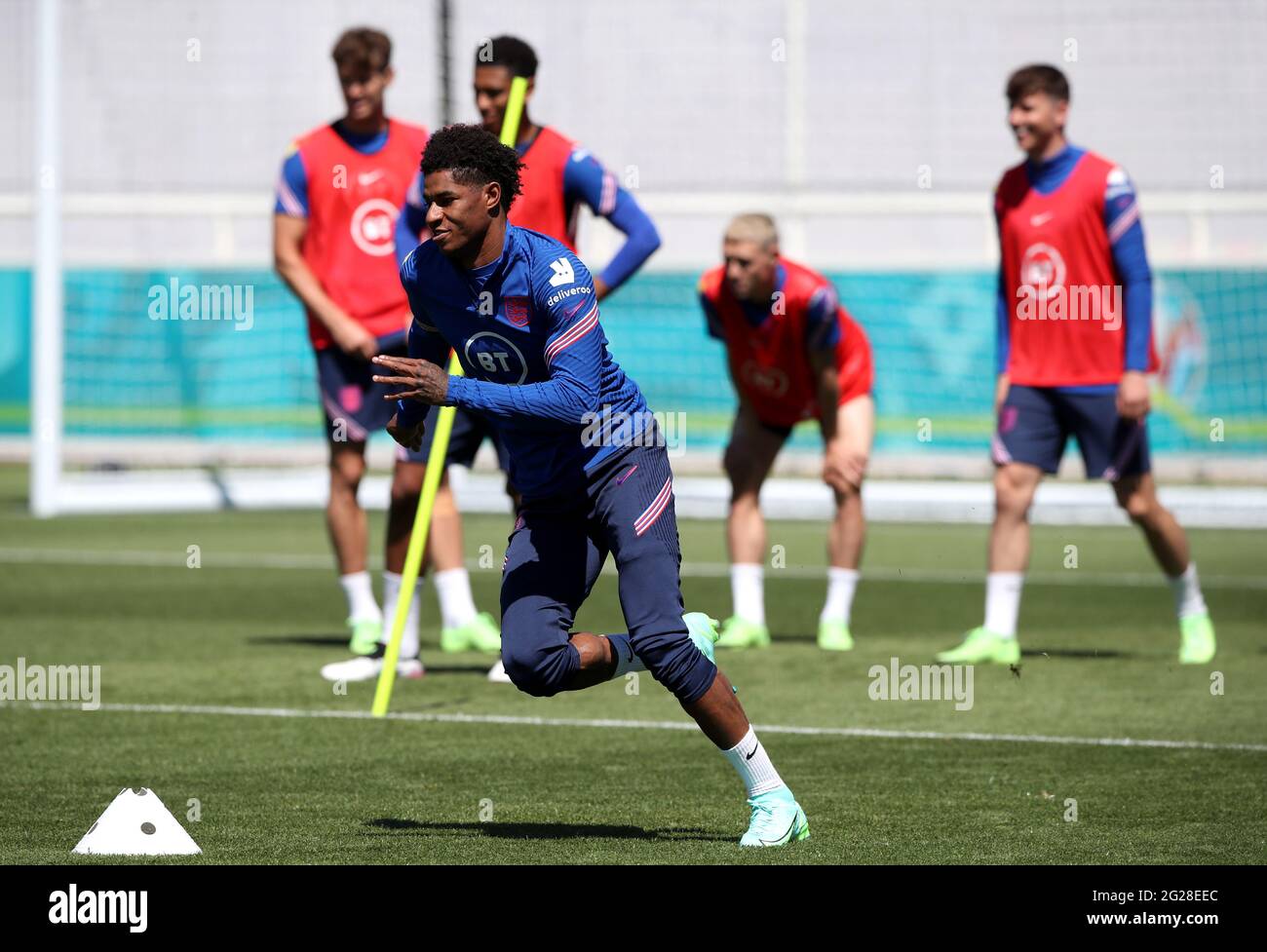 England's Marcus Rashford during the training session at St George's ...
