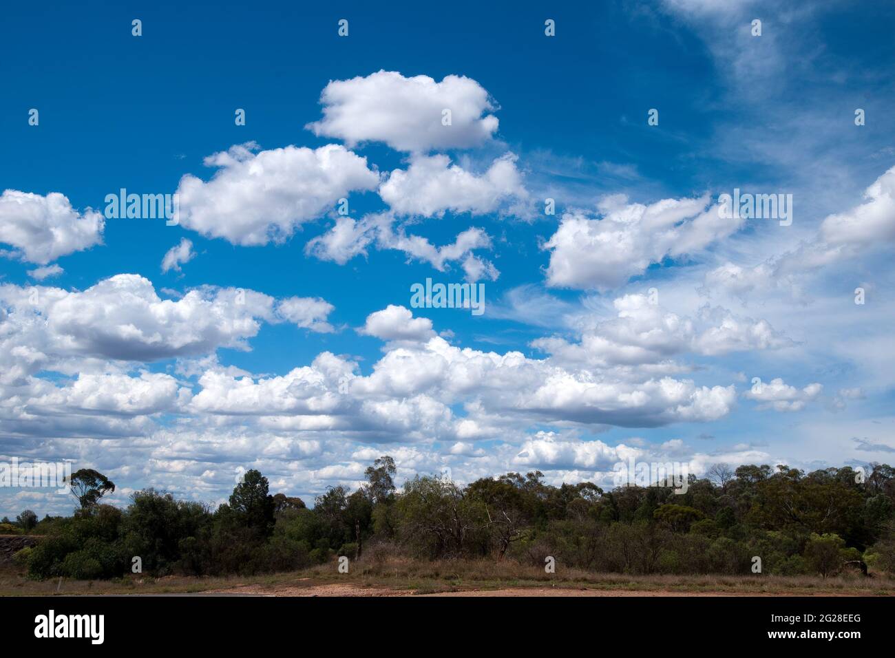 Mount Hope Australia, spring cloudscape with sun on white clouds and ...