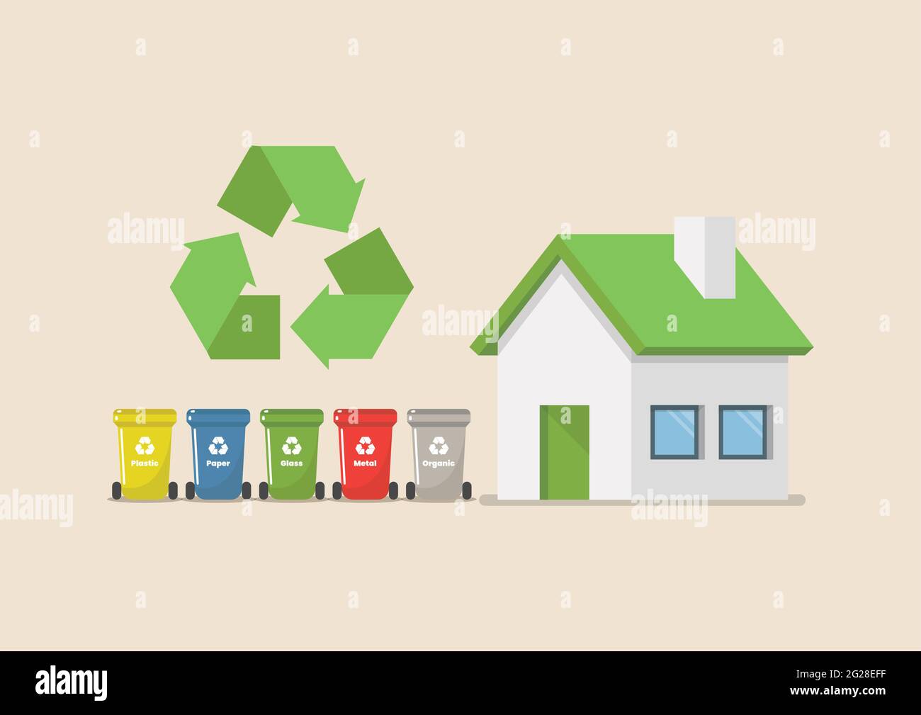 Set recycle bins waste hi-res stock photography and images - Alamy