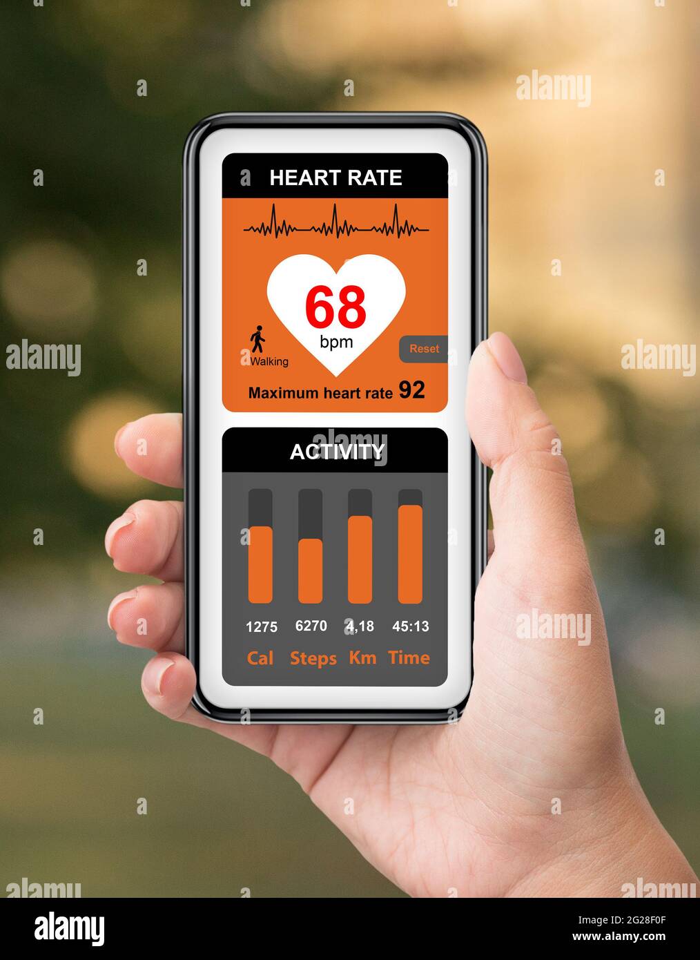 Heart rate mobile hi-res stock photography and images - Alamy
