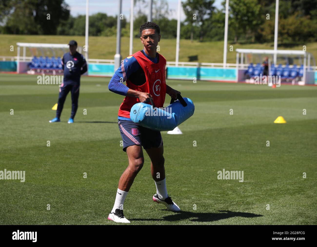 England's Jude Bellingham during the training session at St George's ...