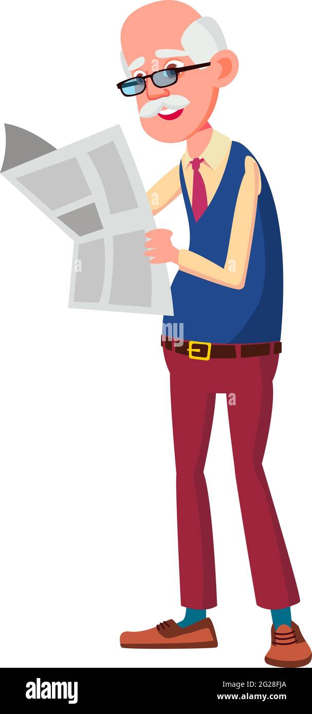 Cartoon Reading Newspaper