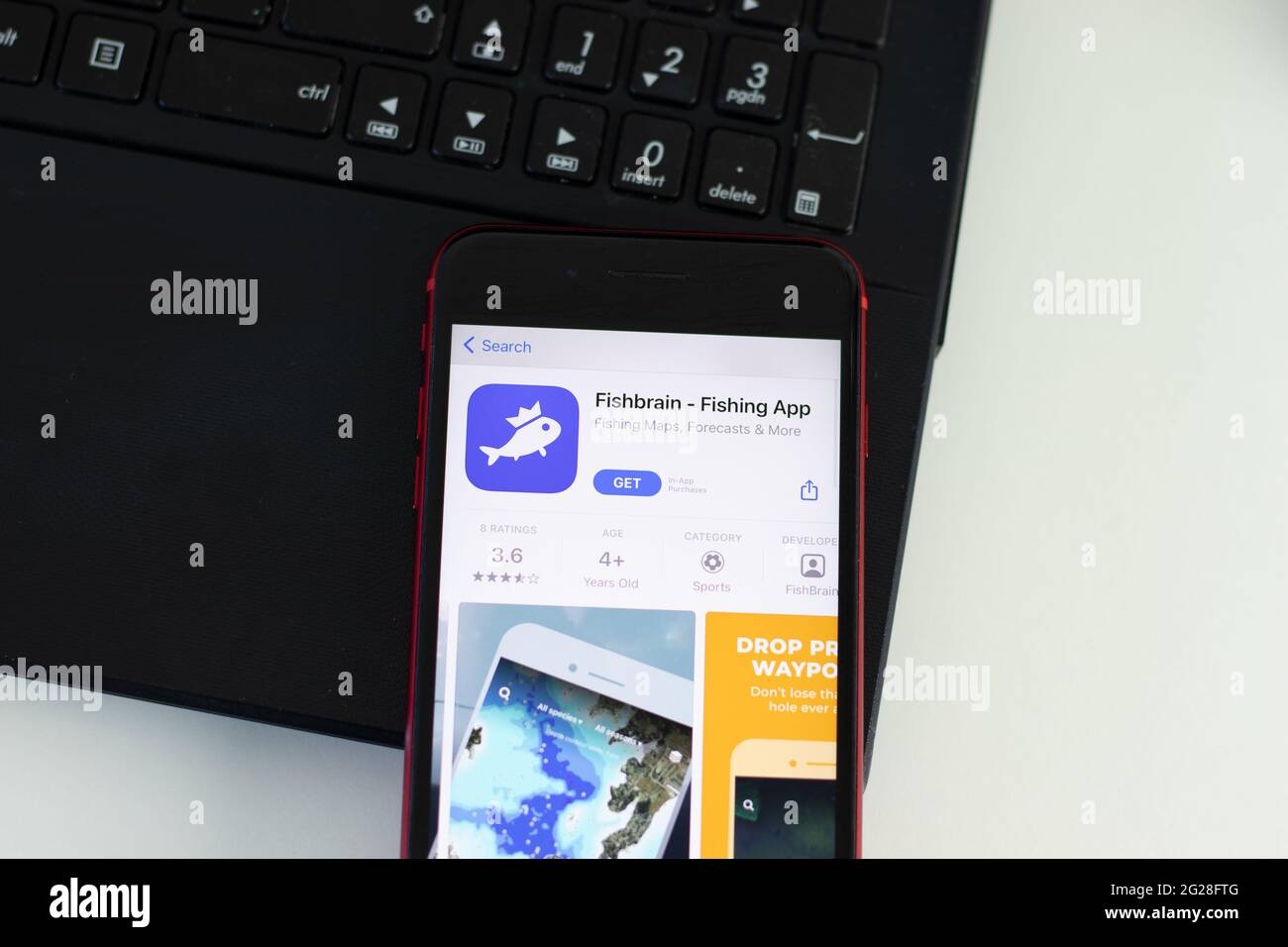 New York, USA - 1 June 2021: Fishbrain - Fishing App mobile app logo on ...