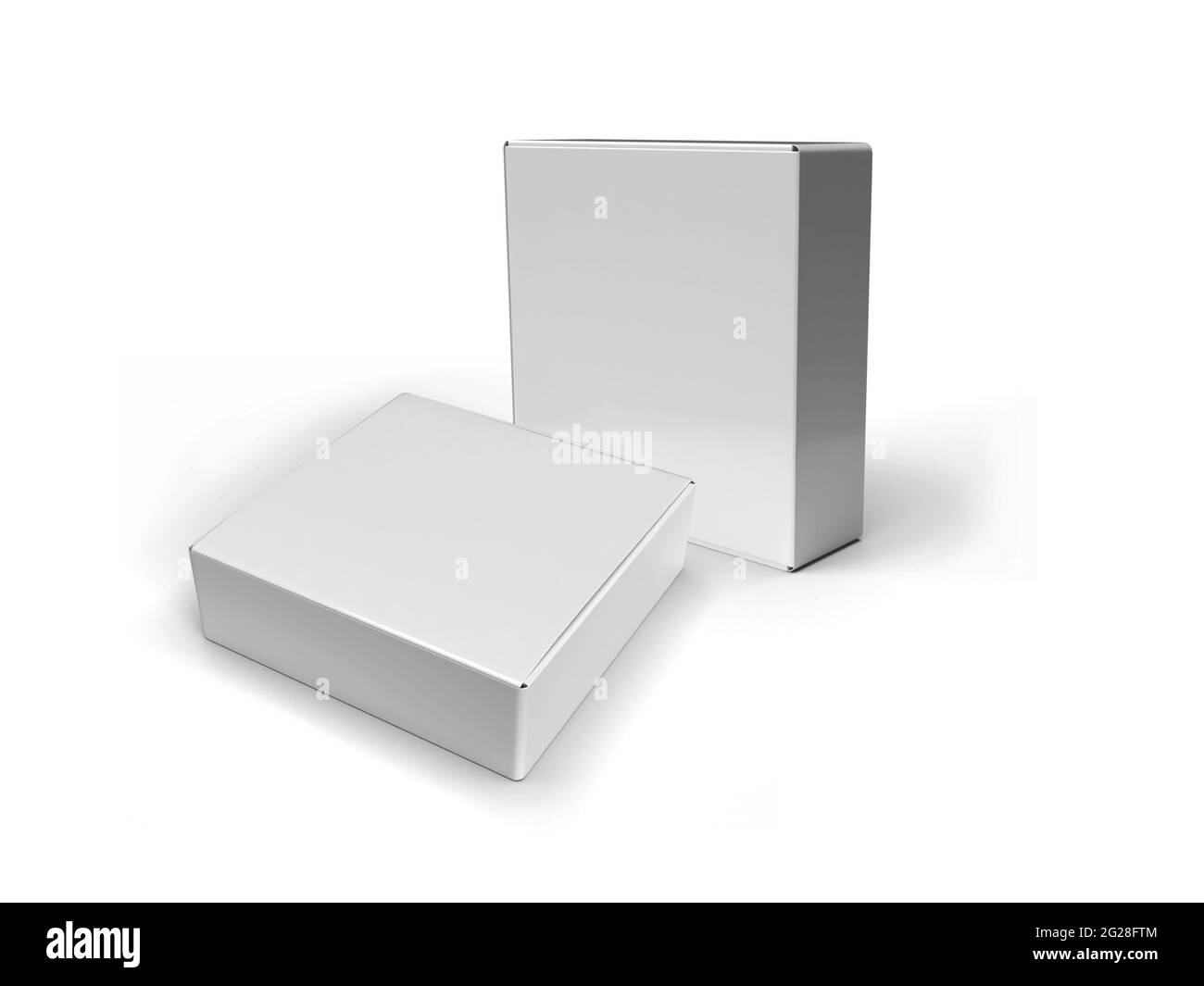 Small Square Box Packaging 3D Illustration Mockup Scene on Isolated ...