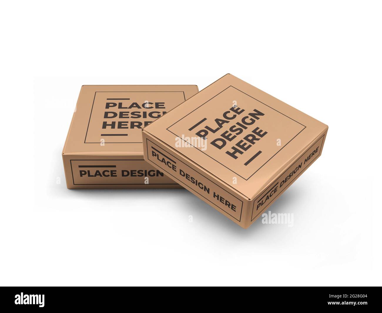 Small Square Box Packaging 3D Illustration Mockup Scene on Isolated ...