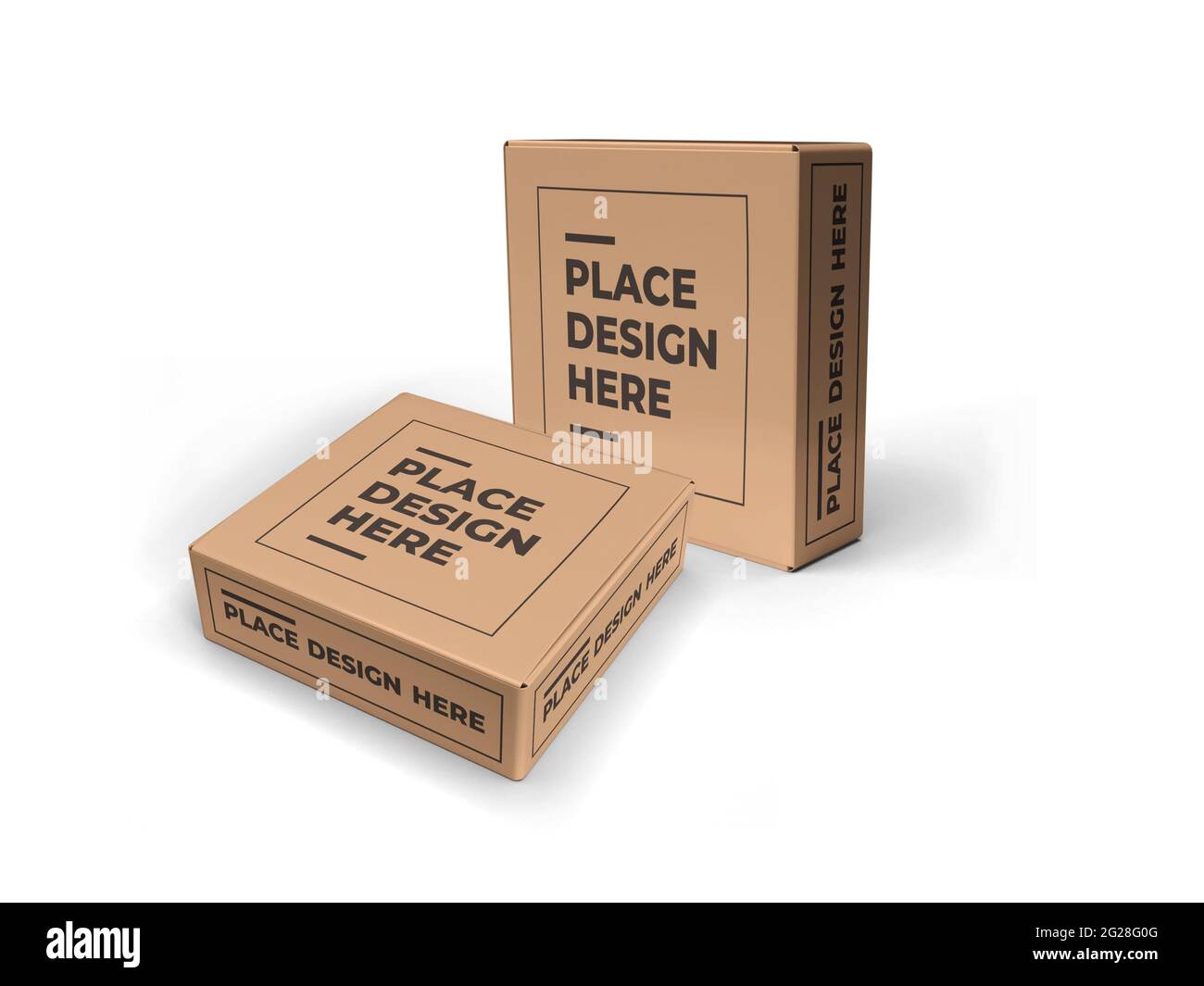 Small Square Box Packaging 3D Illustration Mockup Scene on Isolated ...