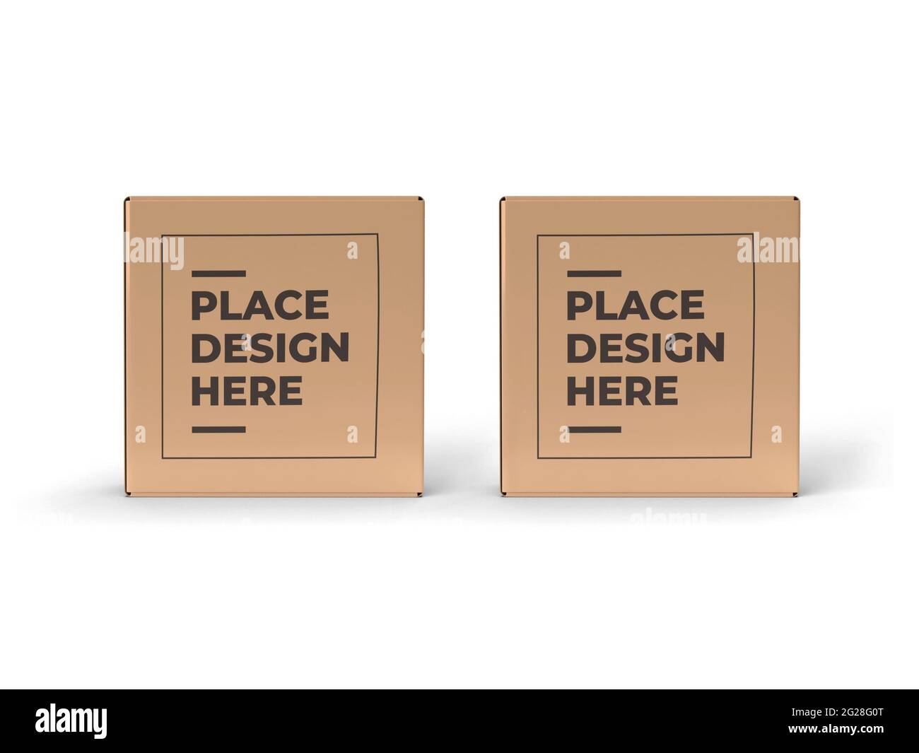 Small Square Box Packaging 3D Illustration Mockup Scene on Isolated ...