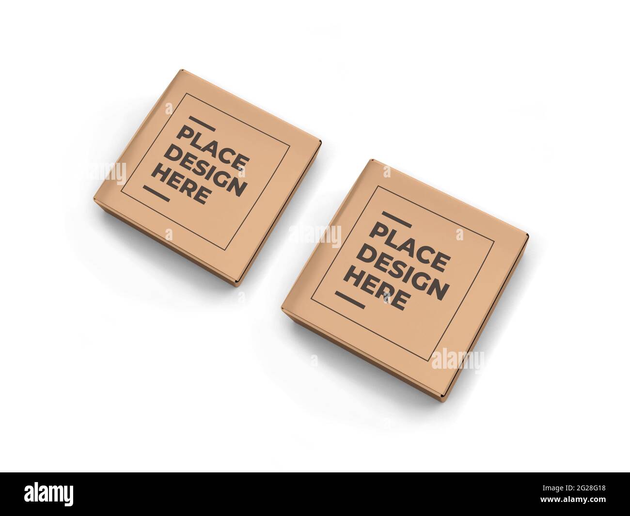 Small Square Box Packaging 3D Illustration Mockup Scene on Isolated ...