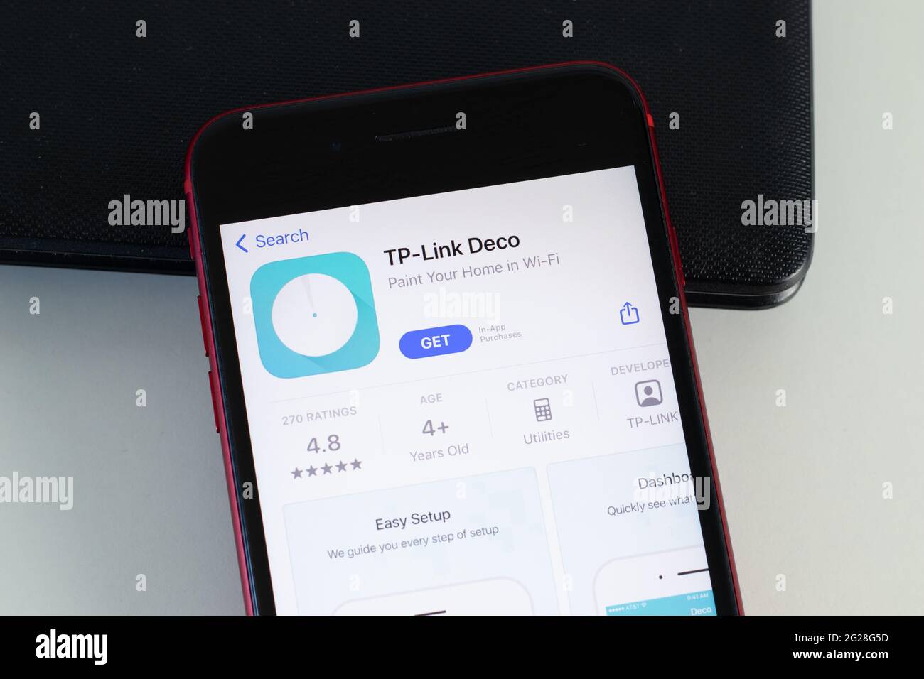 New York, USA - 1 June 2021: TP-Link Deco mobile app logo on phone ...