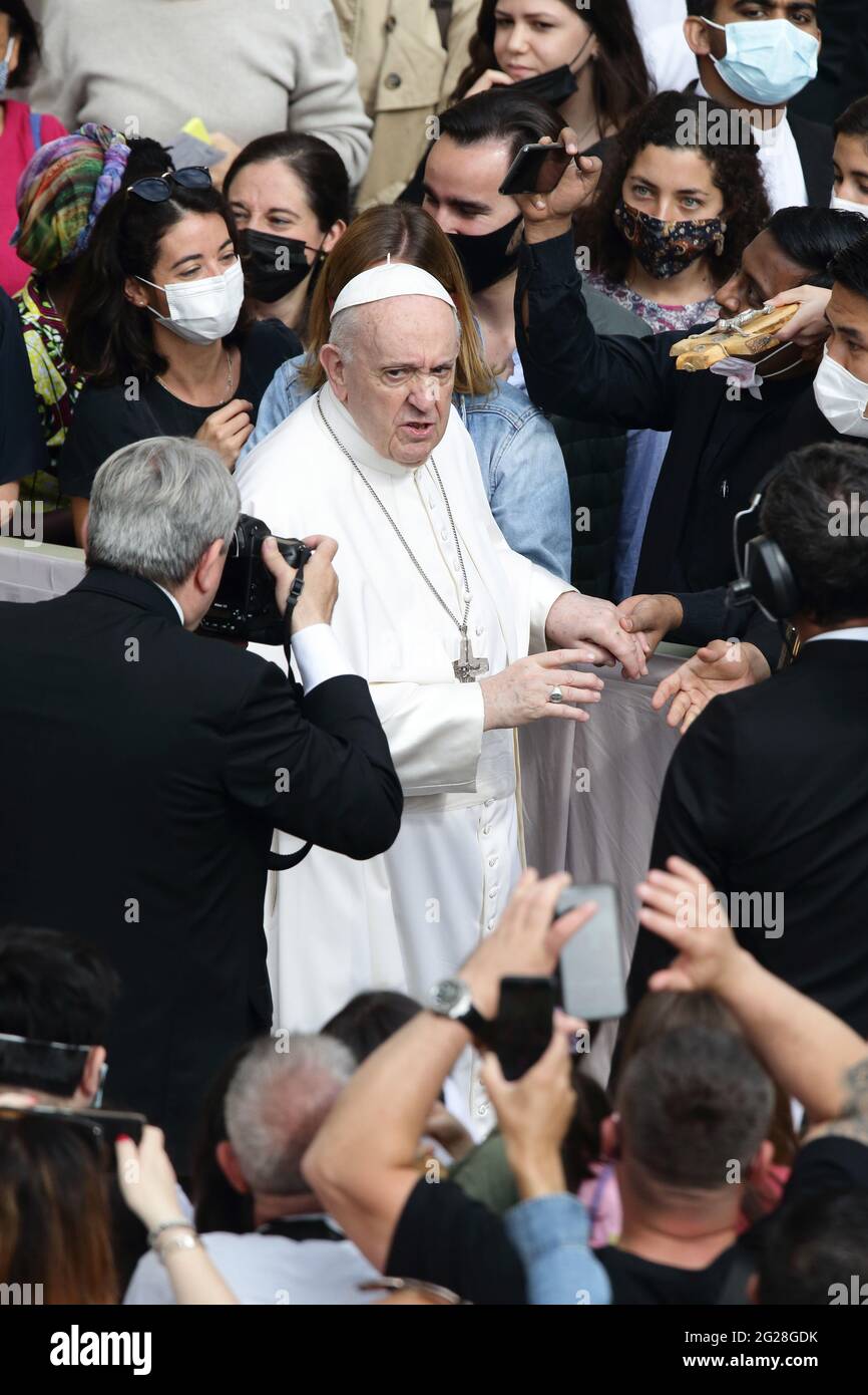 June 9, 2021 - Vatican City (Holy See) POPE FRANCIS during his ...
