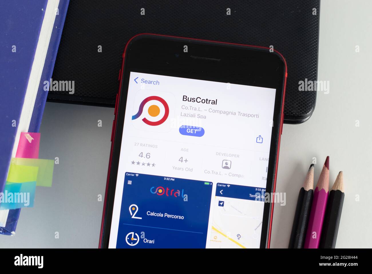 New York, USA - 1 June 2021: BusCotral mobile app logo on phone screen ...