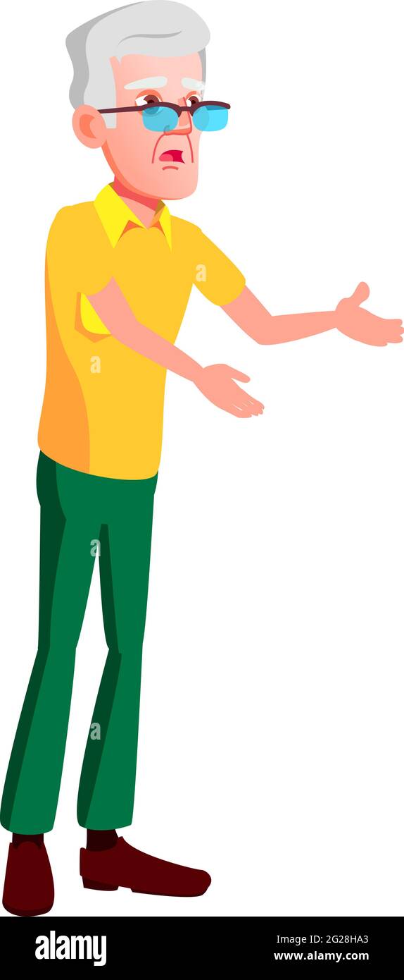 elderly guy asking direction on street cartoon vector Stock Vector ...