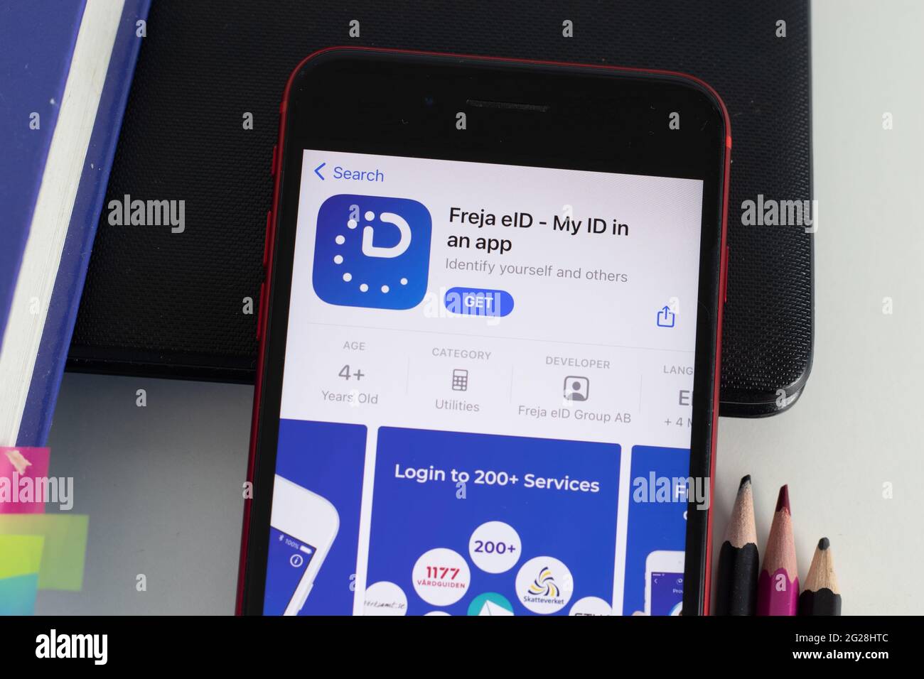 New York, USA - 1 June 2021: Freja eID mobile app logo on phone screen ...