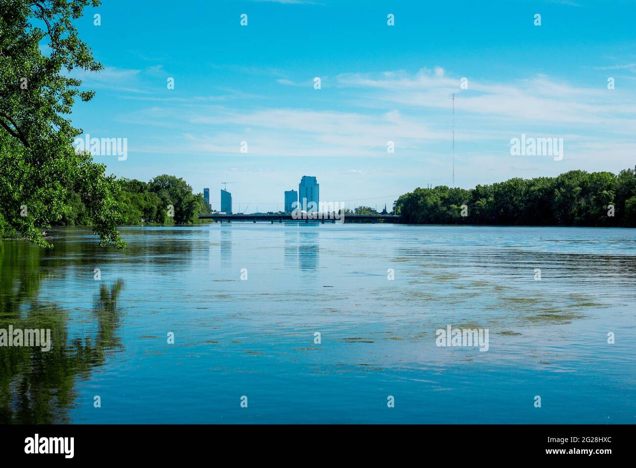 Landscape of Grand Rapids Michigan on the Grand River Stock Photo - Alamy