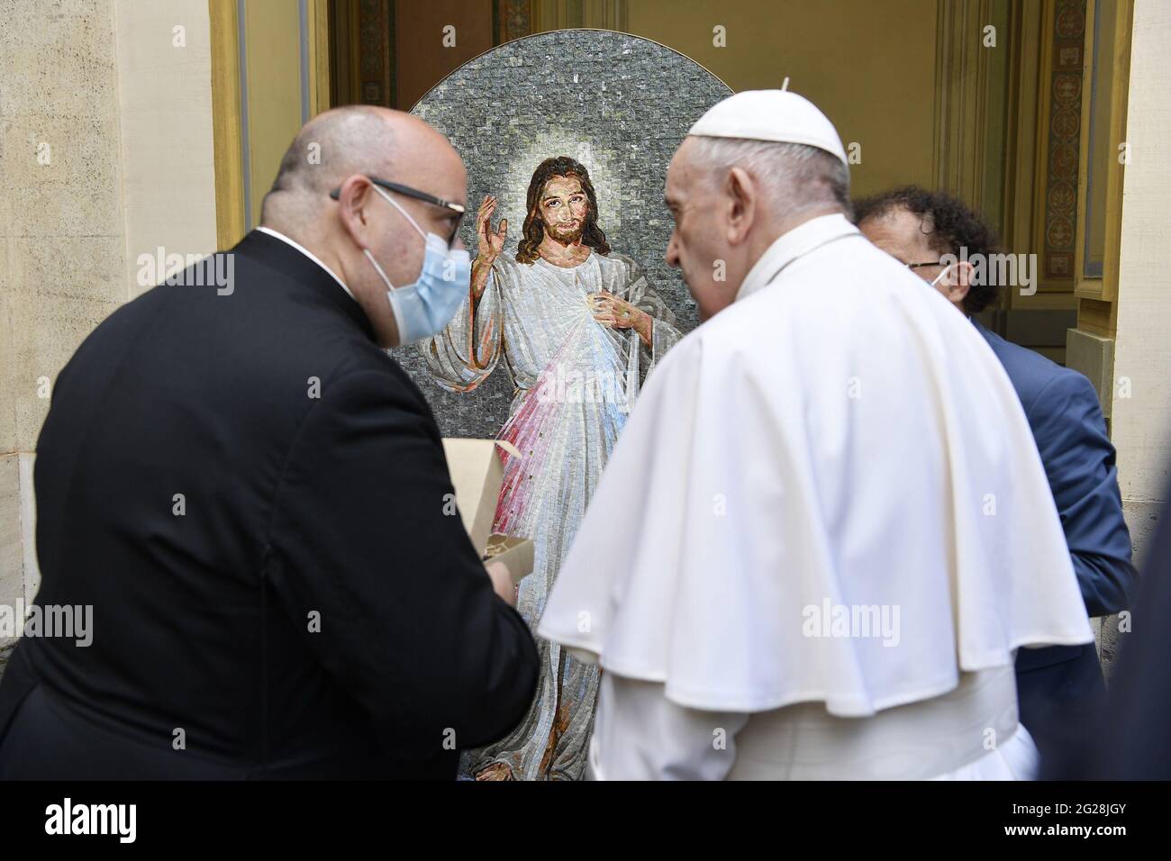 Rome, Italy. 09th June, 2021. June 9, 2021 : Faithful reach out their ...