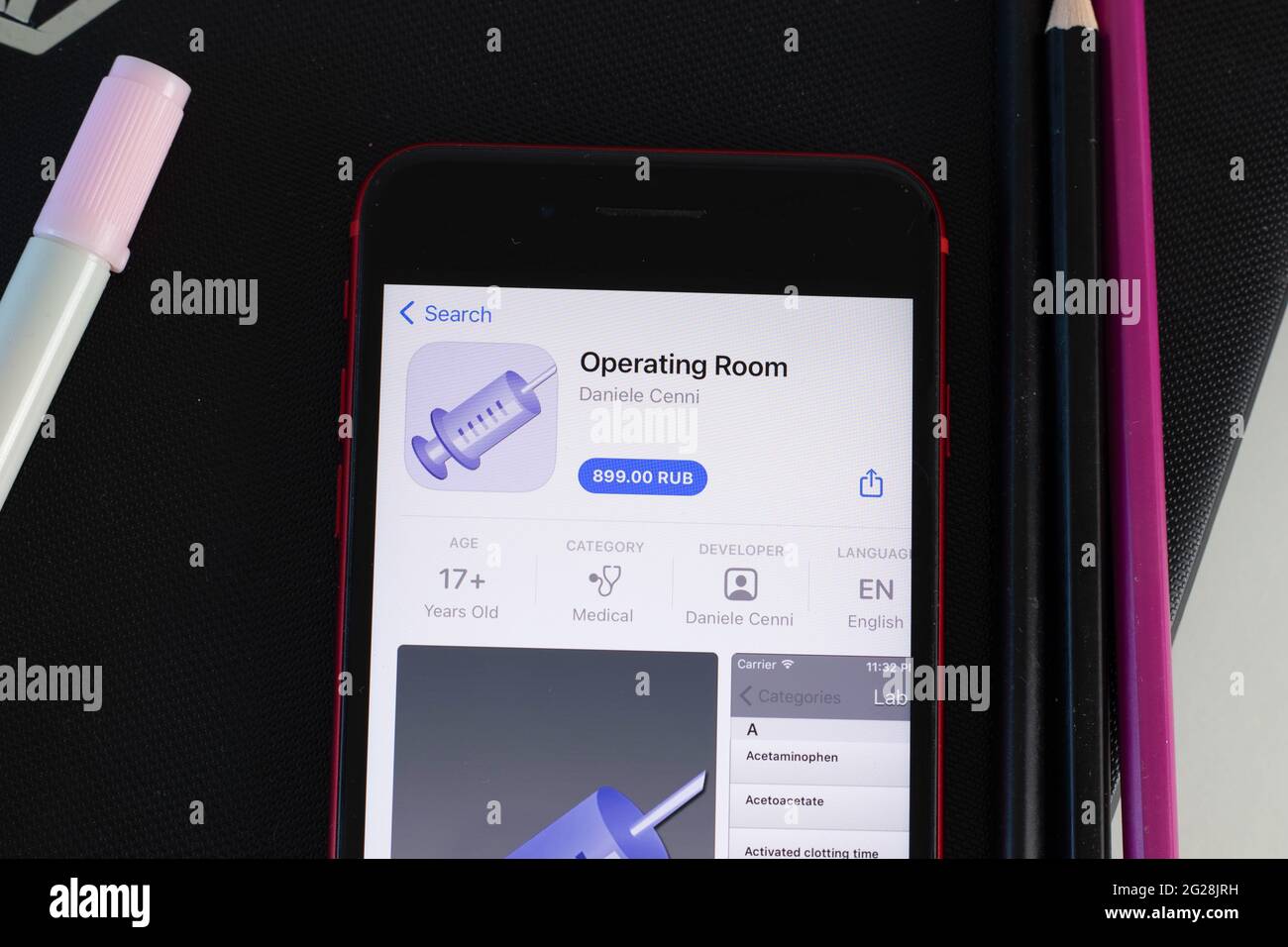 New York, USA - 1 June 2021: Operating Room mobile app logo on phone ...