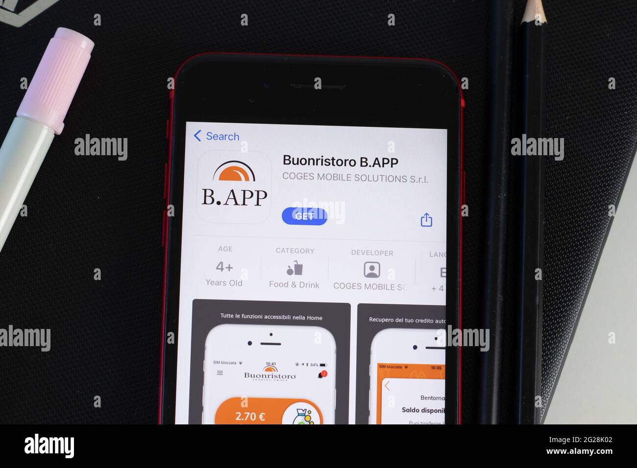 New York, USA - 1 June 2021: Buonristoro B.APP mobile app logo on phone ...