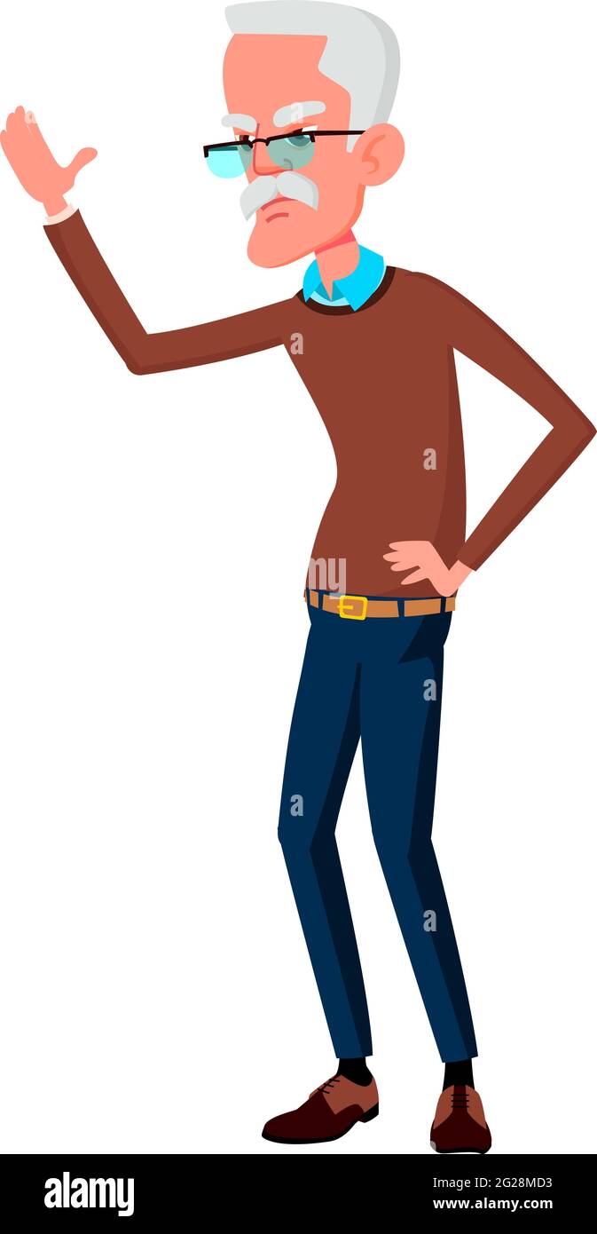 Cartoon Old Man Standing