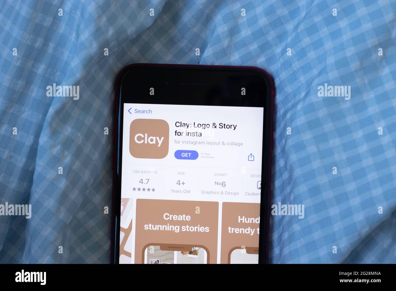 New York, USA - 1 June 2021: clay mobile app logo on phone screen ...