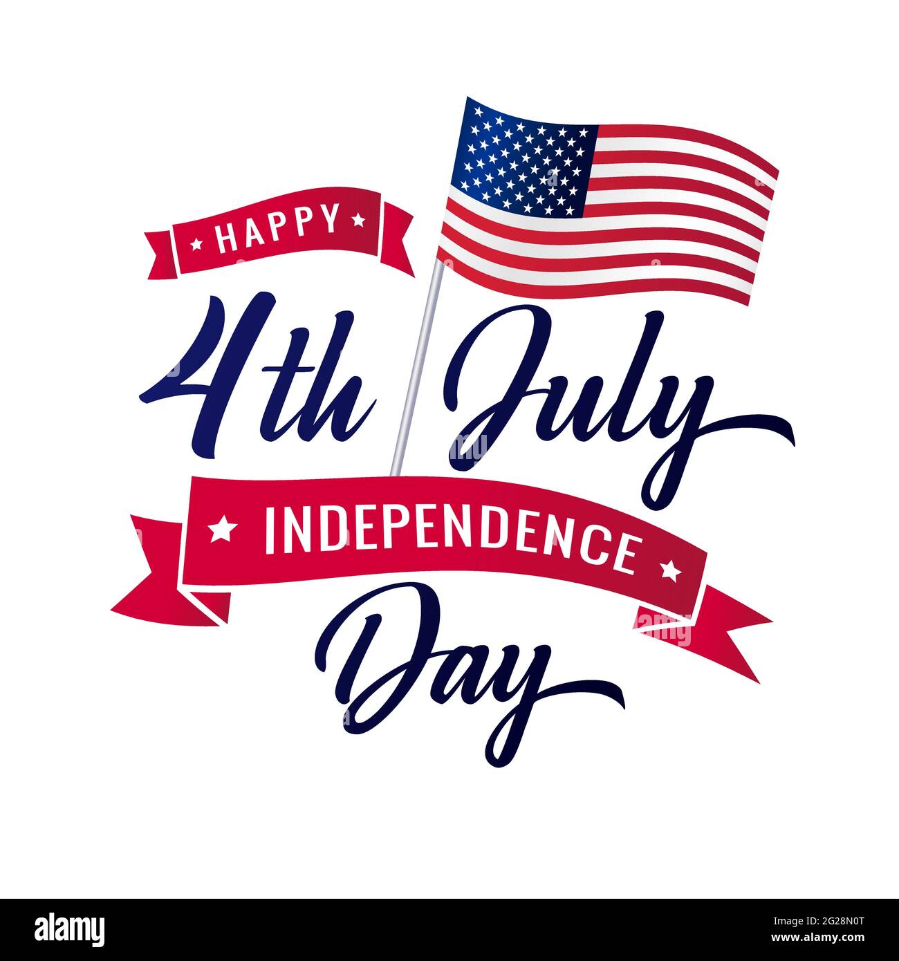 Happy Independence Day USA square banner. Isolated abstract graphic ...