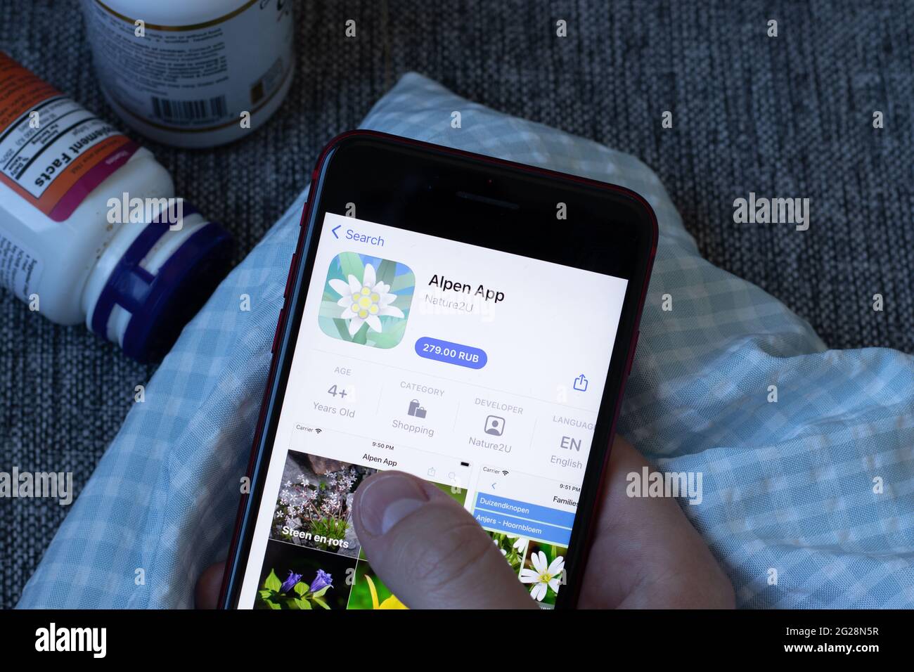 New York, USA - 1 June 2021: Alpen App mobile app logo on phone screen ...