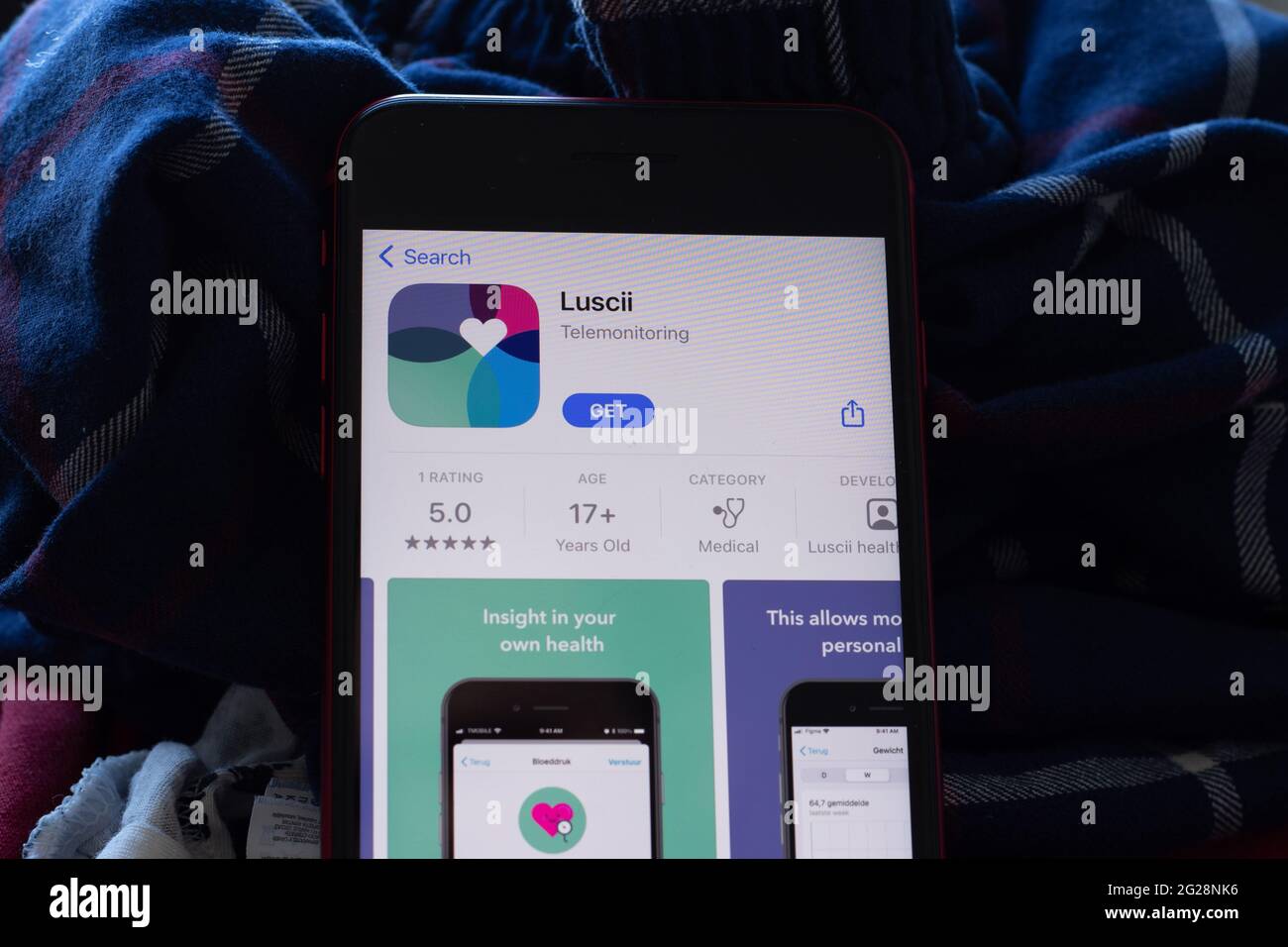 New York, USA - 1 June 2021: Luscii mobile app logo on phone screen ...