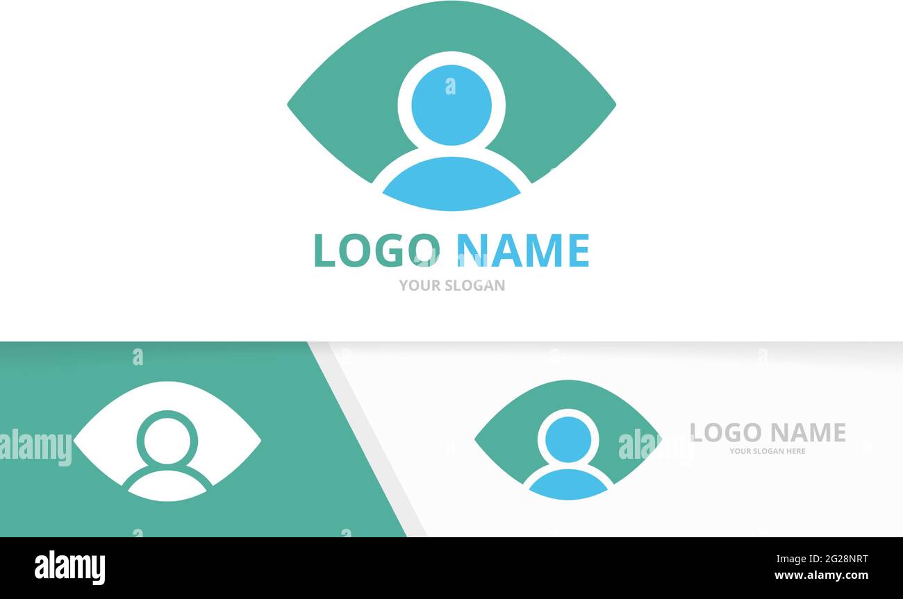Vector eye and man logo combination. Unique human vision logotype ...
