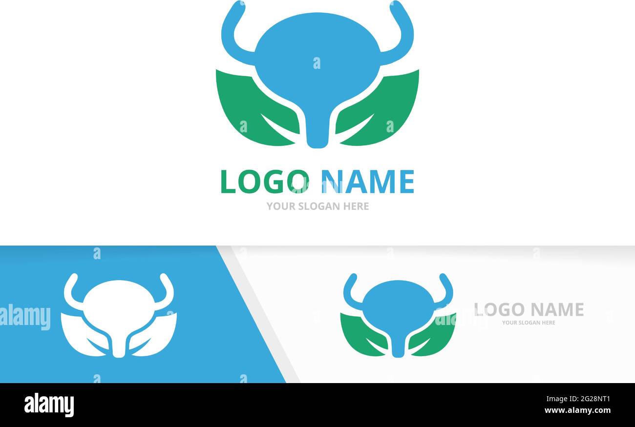 Vector bladder and leaf logo combination. Urinary tract logotype design ...