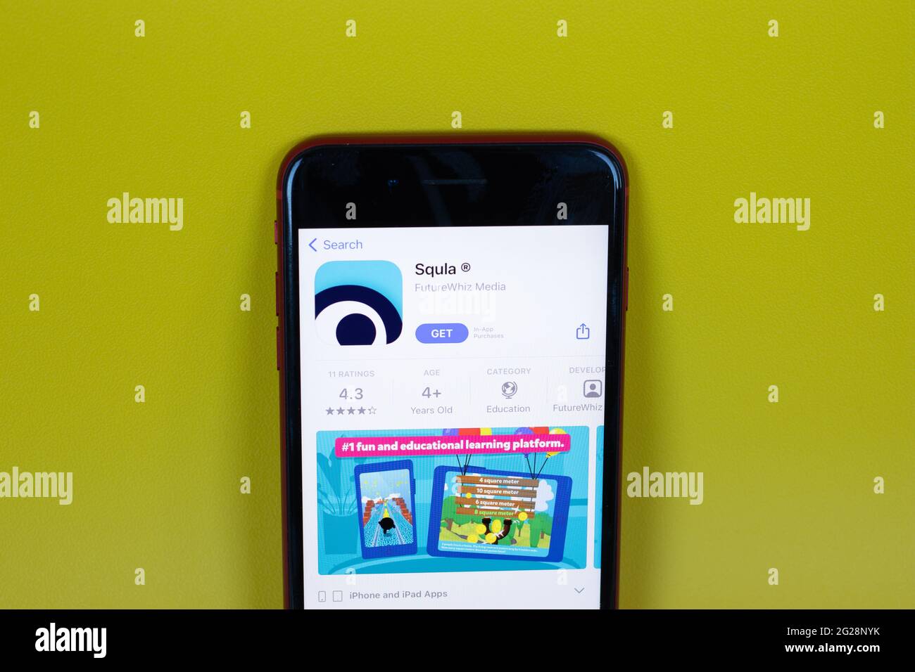 New York, USA - 1 June 2021: Squla mobile app logo on phone screen ...