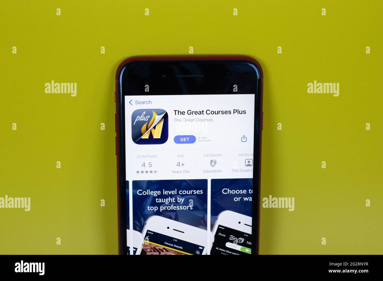 New York, USA - 1 June 2021: The Great Courses Plus mobile app logo on ...