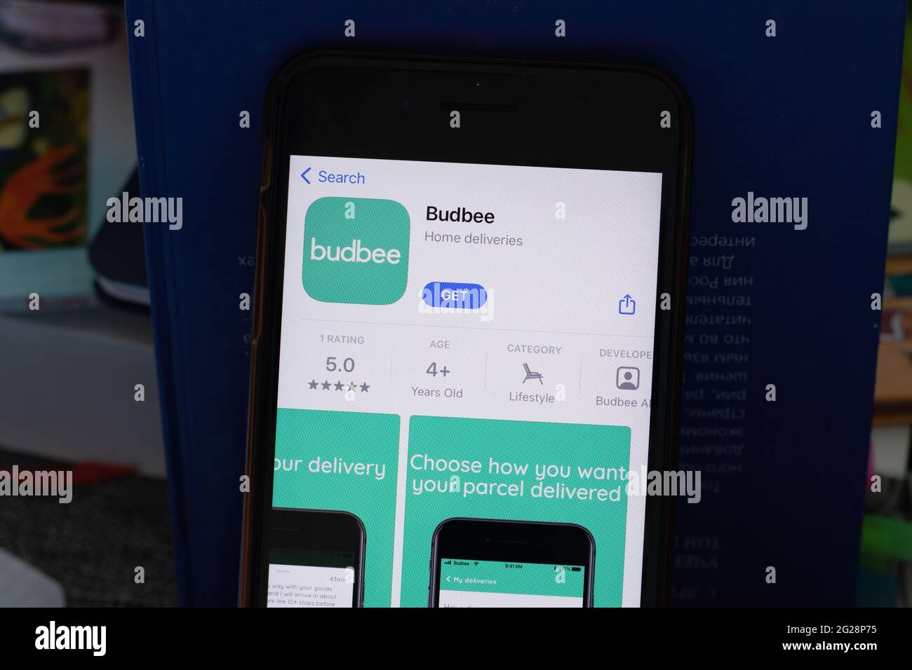 New York, USA - 1 June 2021: Budbee mobile app logo on phone screen ...