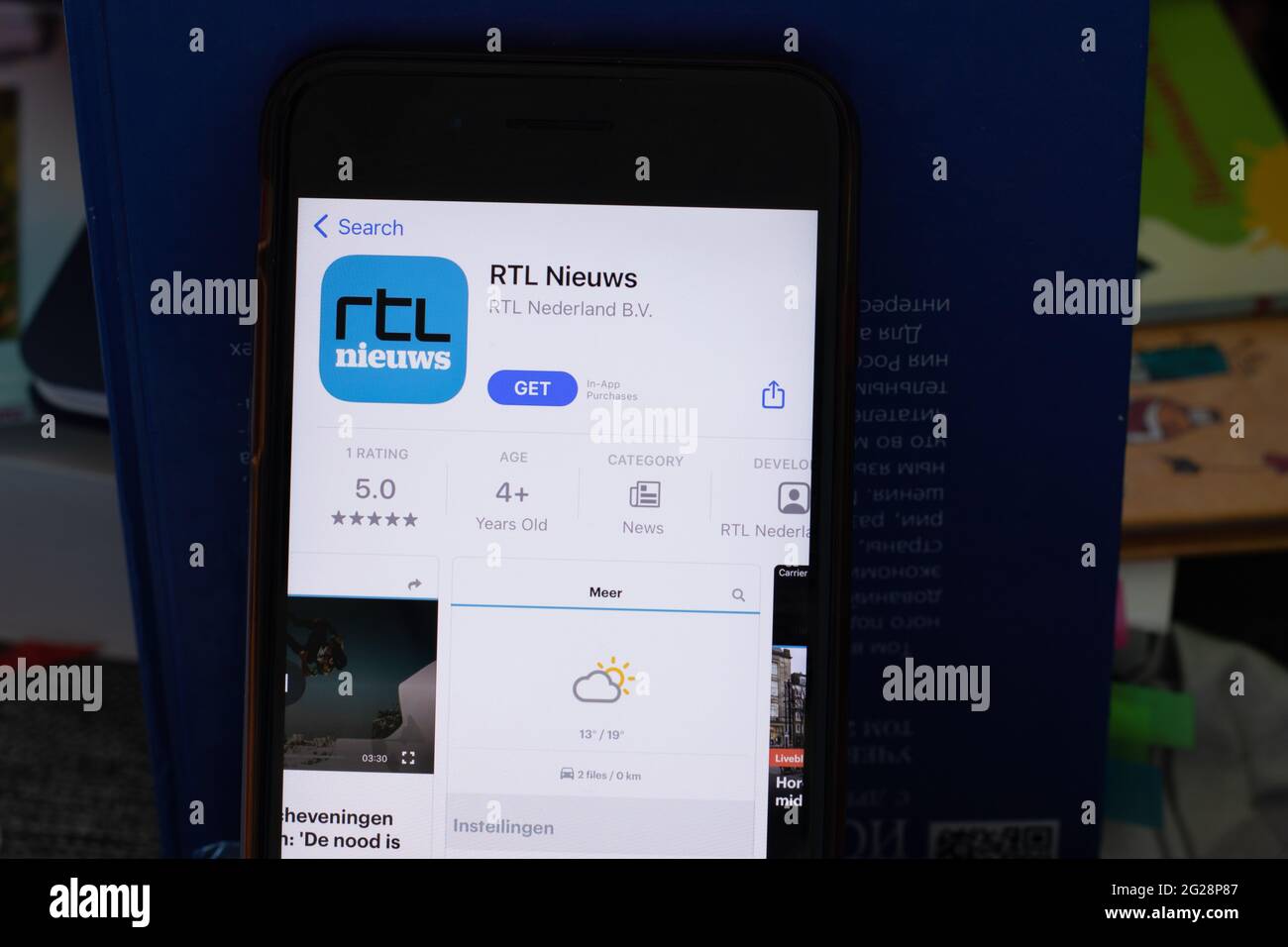 New York, USA - 1 June 2021: RTL Nieuws mobile app logo on phone screen ...