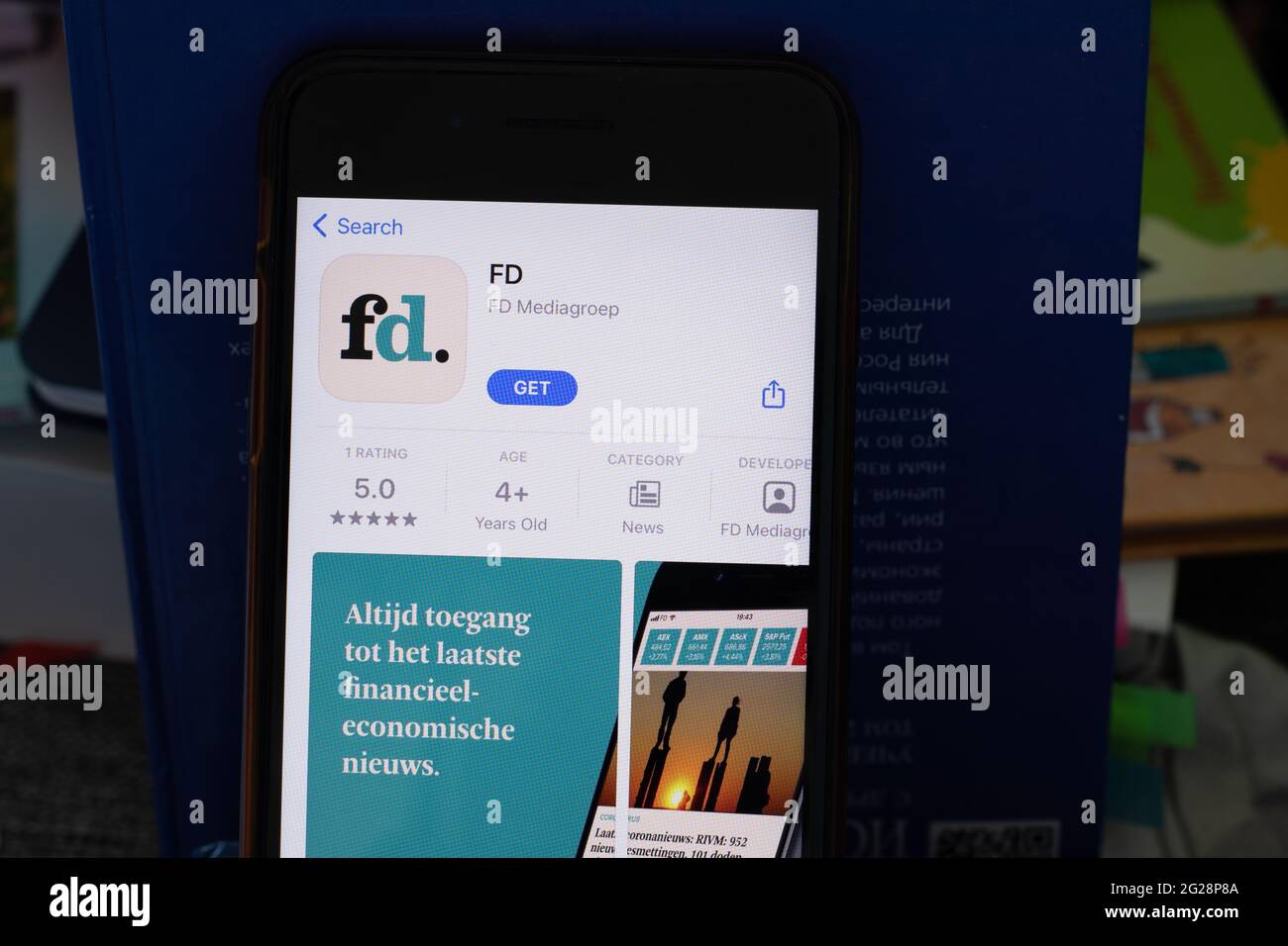 New York, USA - 1 June 2021: FD mobile app logo on phone screen, close ...