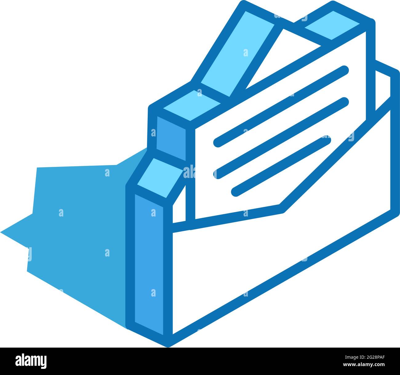 Letter isometric icon. Positive review, online message 3D line style ... Letter isometric icon. Positive review, online message 3D line style ...
