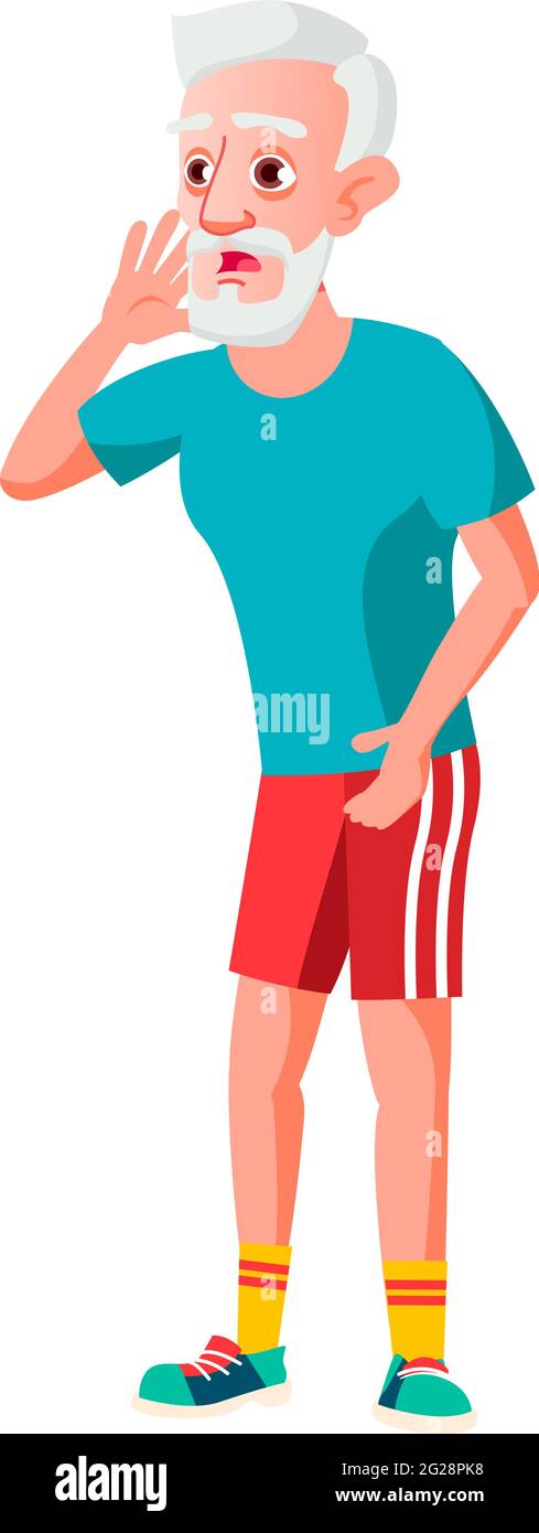 old man athlete looking with shock at stormy cloud cartoon vector Stock ...