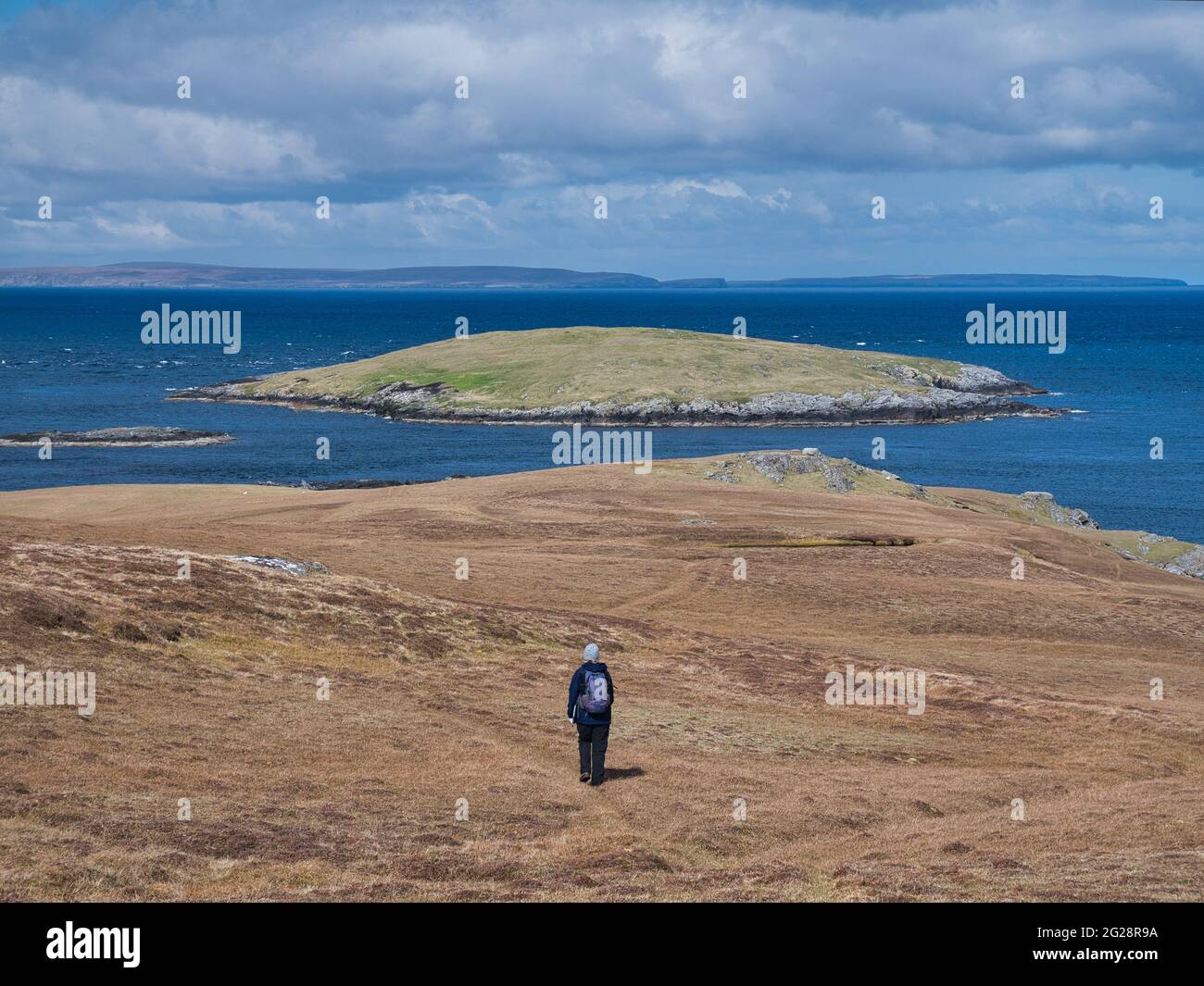 On a sunny spring day, with the islands of Yell and Fetlar in the ...