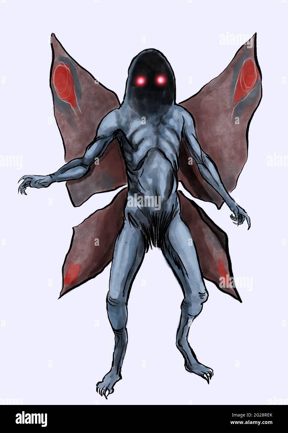 Illustration of the Mothman Stock Photo - Alamy
