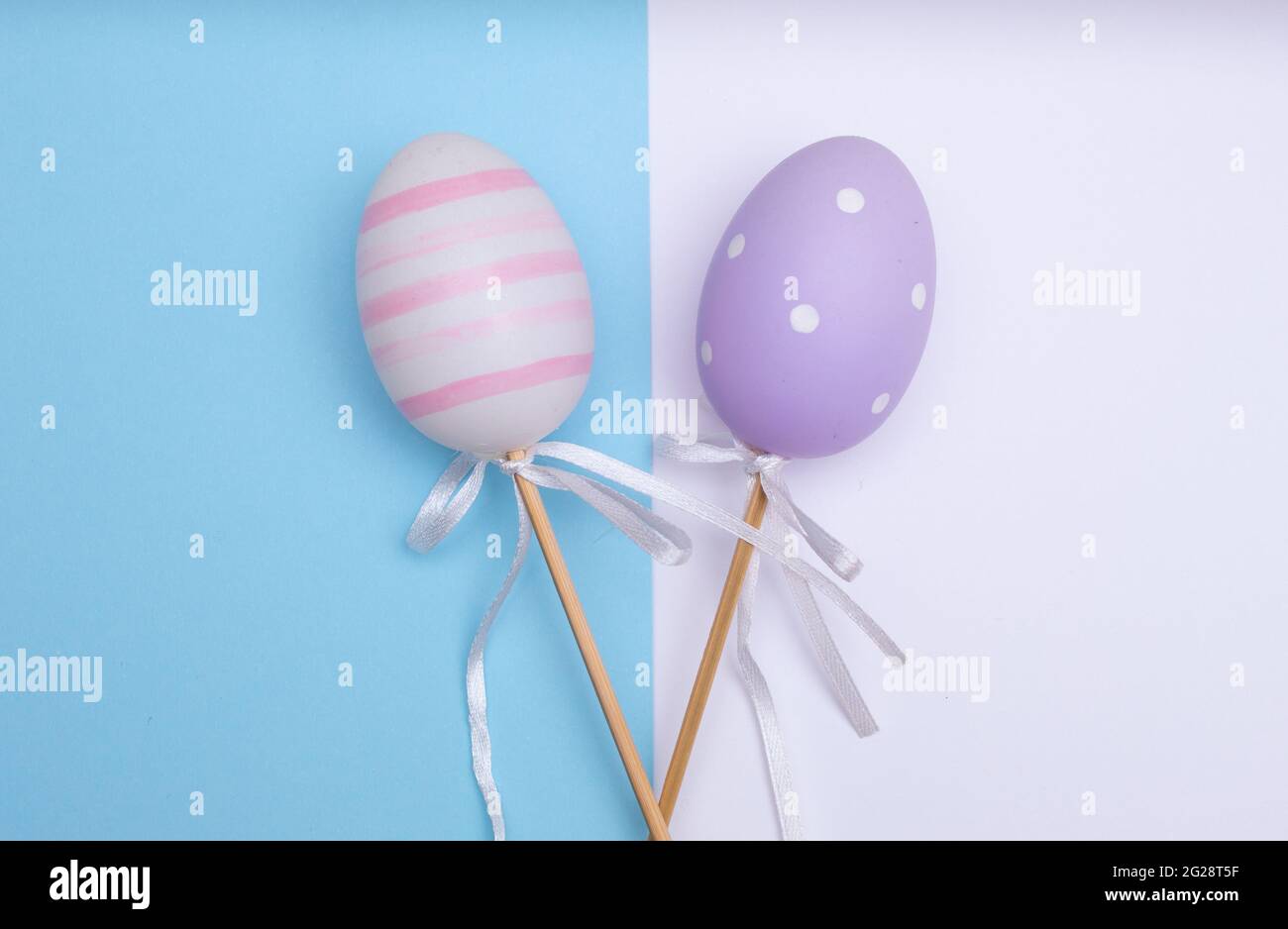Easter concept with pastel colors. Minimal flat lay Stock Photo - Alamy