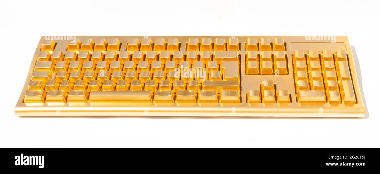 Golden keyboard on a sunny day Stock Photo - Alamy