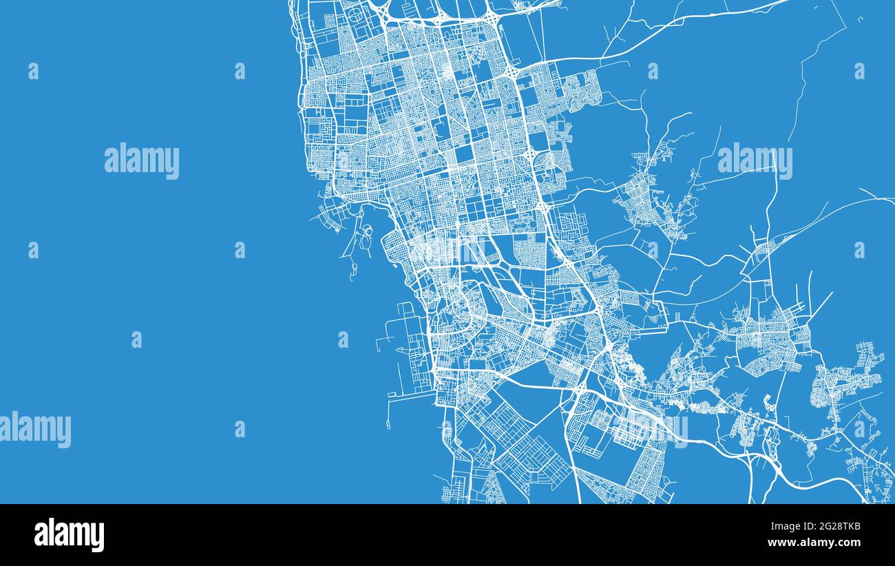 Urban vector city map of Jeddah, Saudi Arabia, Middle East Stock Vector ...