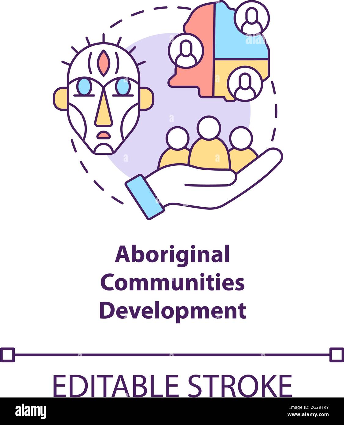 Aboriginal communities development concept icon Stock Vector Image ...