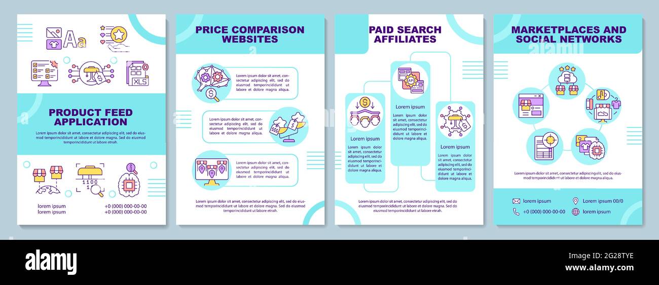 Product feed application brochure template Stock Vector Image & Art - Alamy