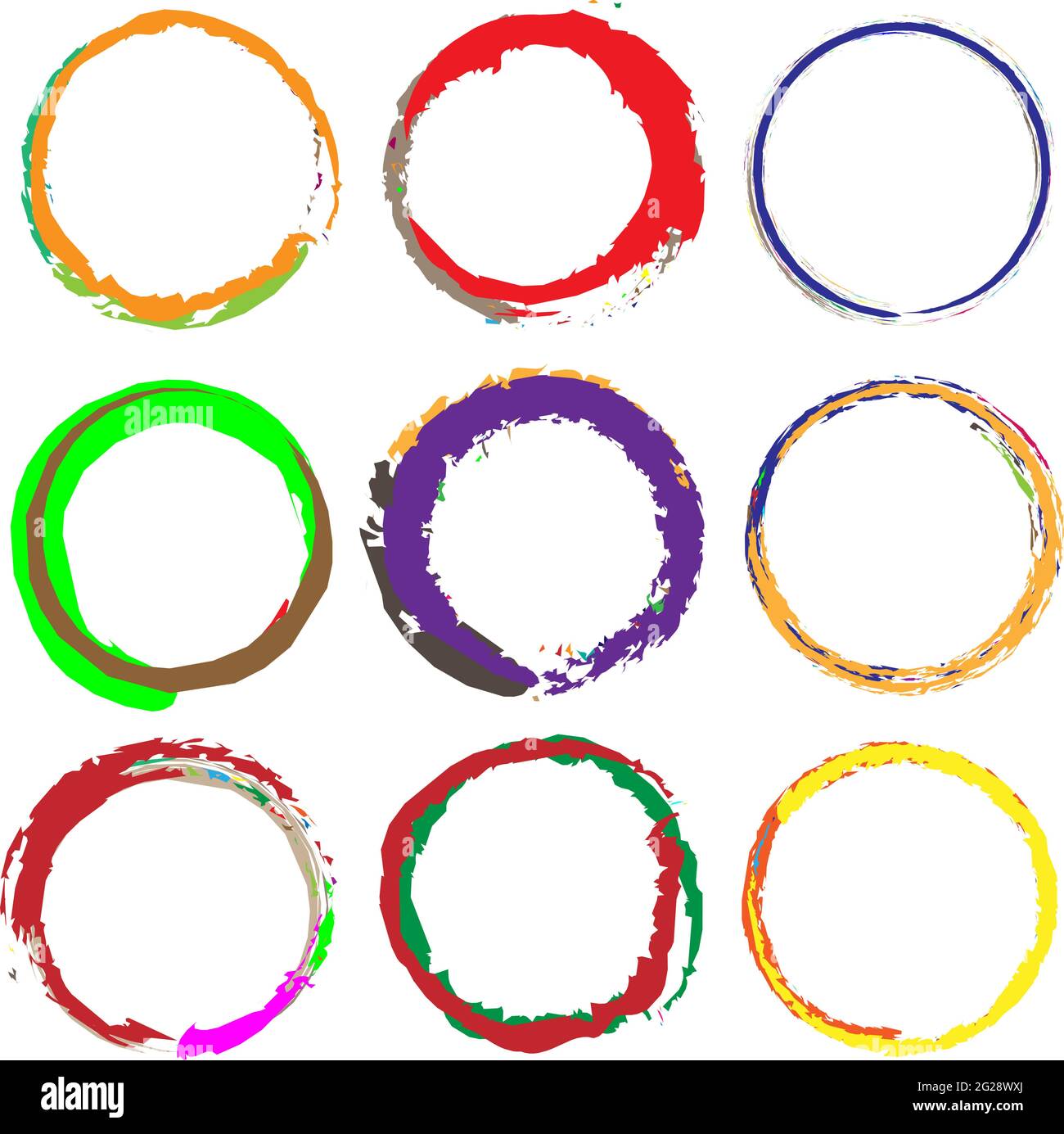 Grungy, textured circle element set. Grunge circles – Stock vector ...