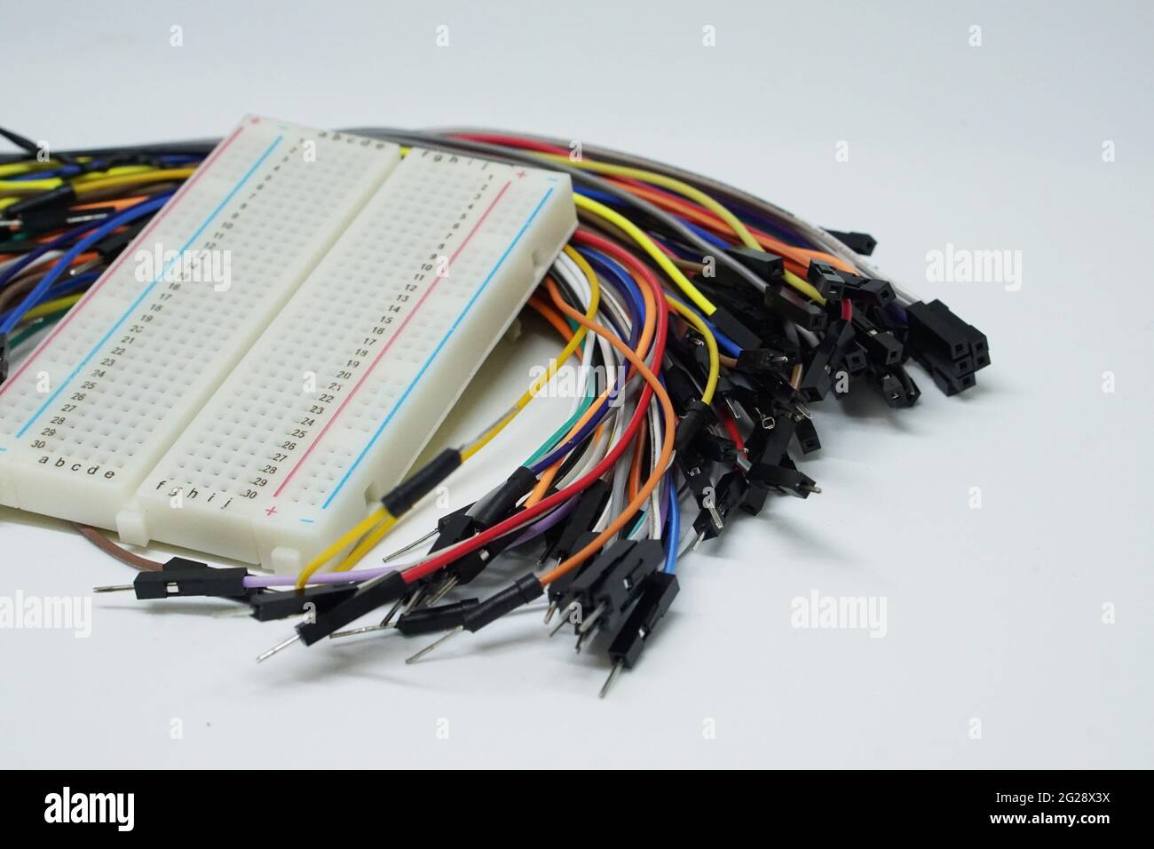 Colorful wires and mini breadboard for smart IOT Stock Photo - Alamy